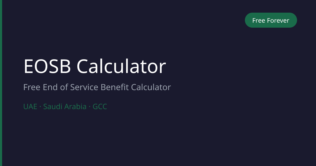 EOSB Calculator — Free End of Service Benefit Calculator UAE & Saudi ...